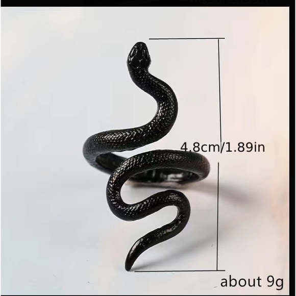 SGC619 | Jewelry | New Black Goth Snake Ring One Size Adjustable Ring ...